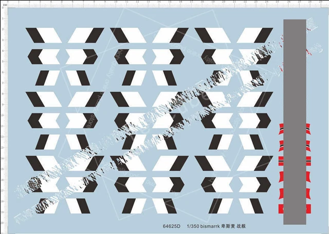 1/350 WWII GERMAN battleship Bismarck Model Markings Water Slide Decal ...
