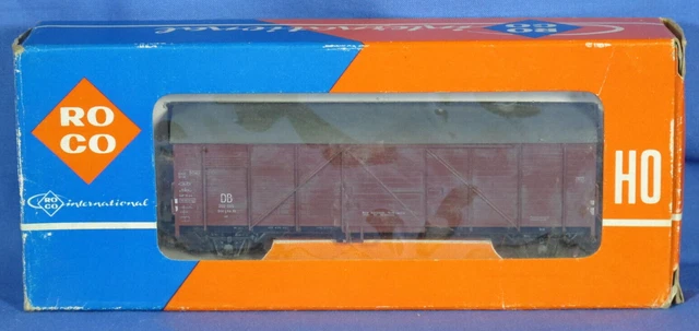 ROCO 4332 H0 BROWN LONG BOX VAN DB 200 005 Weathered +Box VGC EUR 8,61 ...