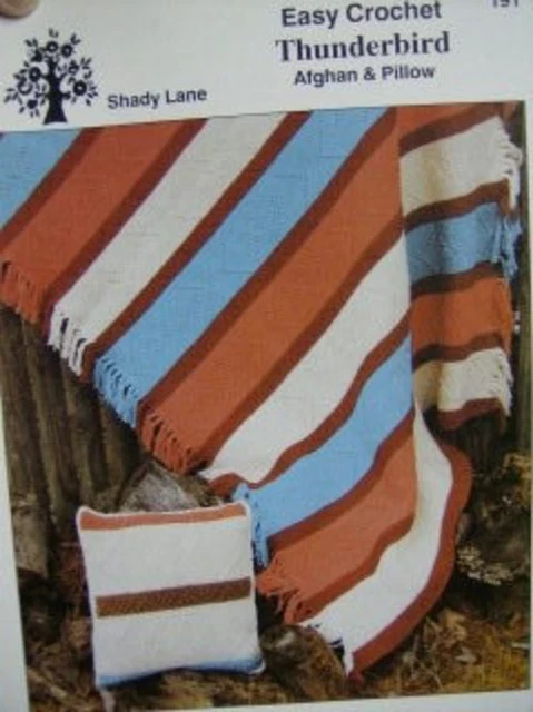 EASY CROCHET THUNDERBIRD Afghan Pillow Booklet $9.99 - PicClick CA