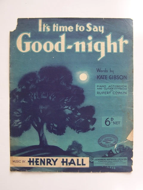 SPARTITI, IT'S TIME To Say Goodnight, Henry Hall, 1934, Vintage EUR 10 ...