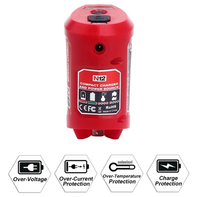 BATTERY CONNECTOR POWER Adapter N12 For Milwaukee 48-59-1201 M12 Li-Ion ...