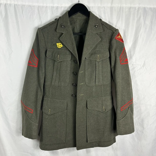 WWII USMC MARINE Corps Uniform Jacket 1st Air Wing Patches W/ Egas £192 ...