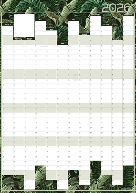 2026 A2 WALL Planner – Vertical Year-To-View Calendar. Includes ...