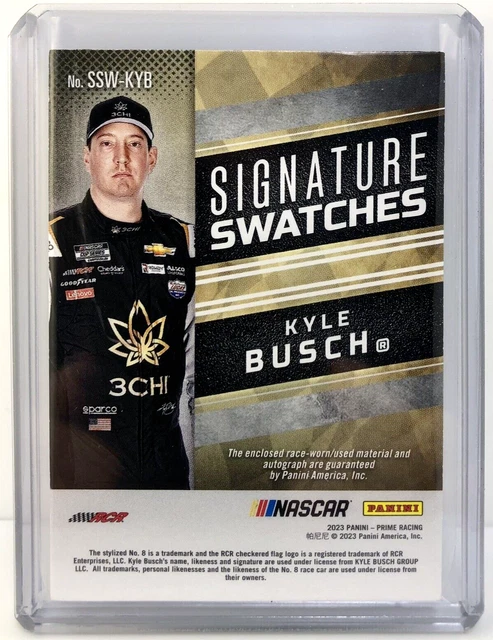 KYLE BUSCH 2023 Panini Prime Racing Signature Swatches Sheet Metal ...