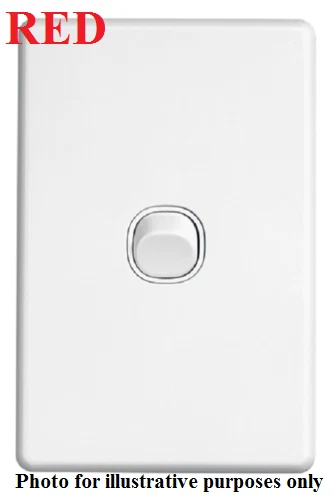 CLIPSAL C2000 SERIES FLUSH SWITCH 1-Gang 10A 250V Vertical RED *Aust ...