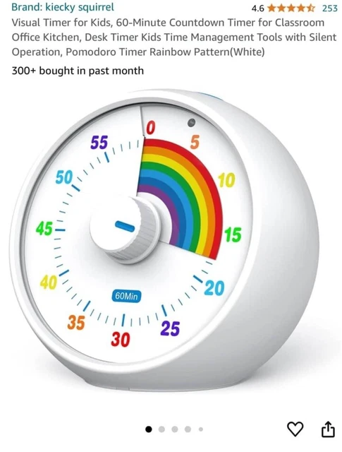 VISUAL TIMER FOR Kids, 60-Minute Countdown Timer for Classroom Office ...