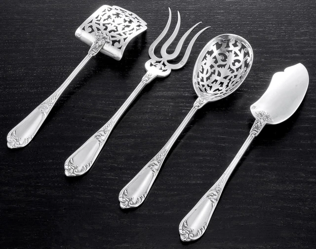 SOUFFLOT : SERVICE à Foie / Gras Hors d'Oeuvre en Argent massif St ...