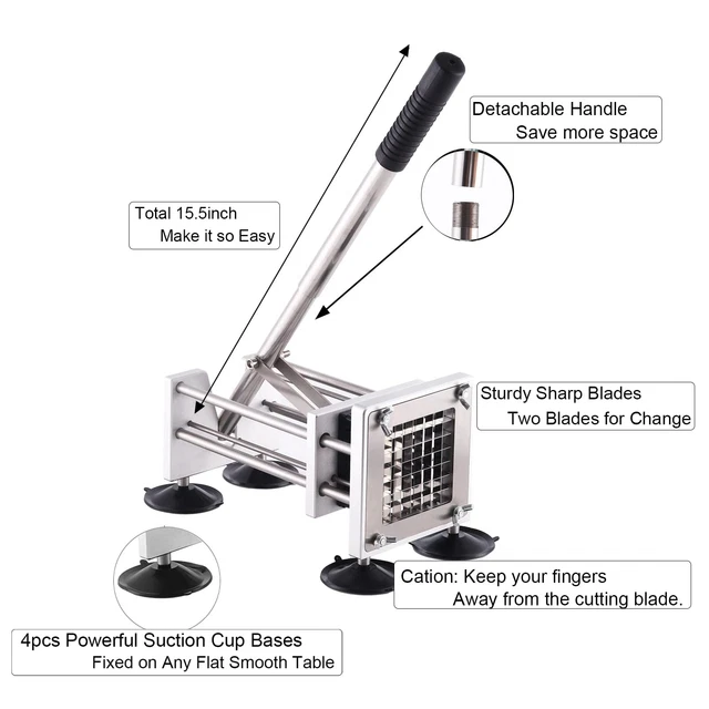CHIP CUTTER MACHINE Professional Potato Chipper Stainless Steel French ...