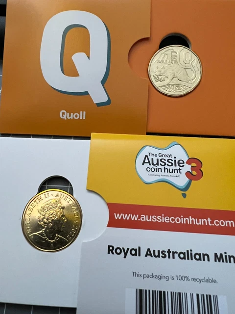 AUSTRALIA 2022-THE GREAT Aussie Coin Hunt 3 Alphabet Latter Q $1 Coin ...