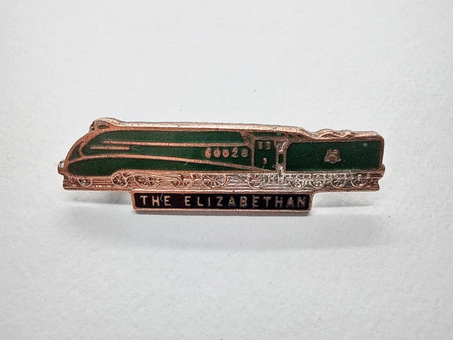THE ELIZABETHAN RAILWAY Locomotive Train Enamel Badge by H. W. Miller ...