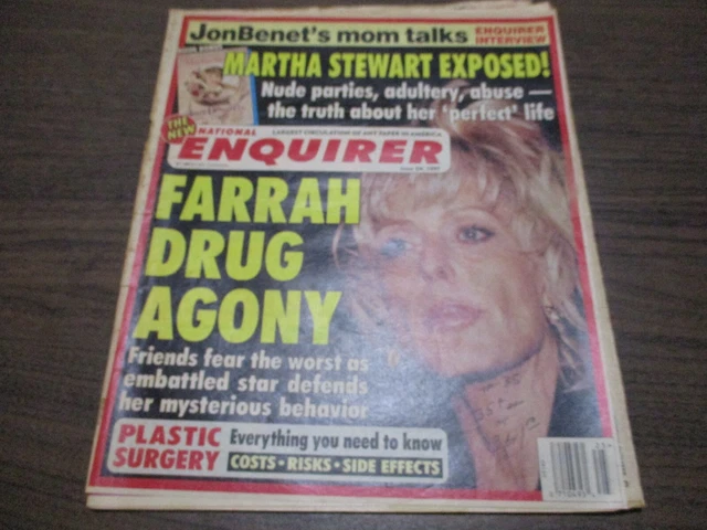 NATIONAL ENQUIRER JUNE 24 1997 Farrah Fawcett, JonBenet Ramsey, Martha ...