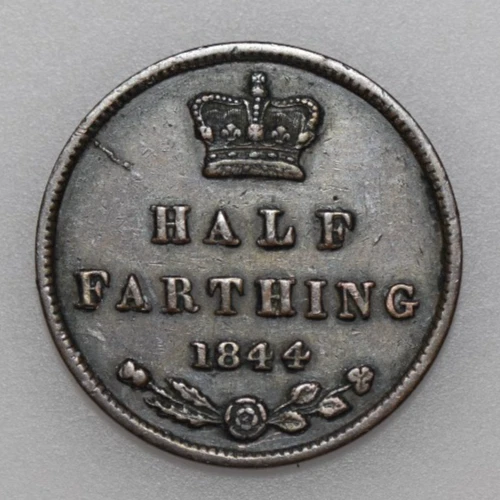 1844 VICTORIA YOUNG Head Half Farthing, British Copper Coin, Vf £7.00 ...