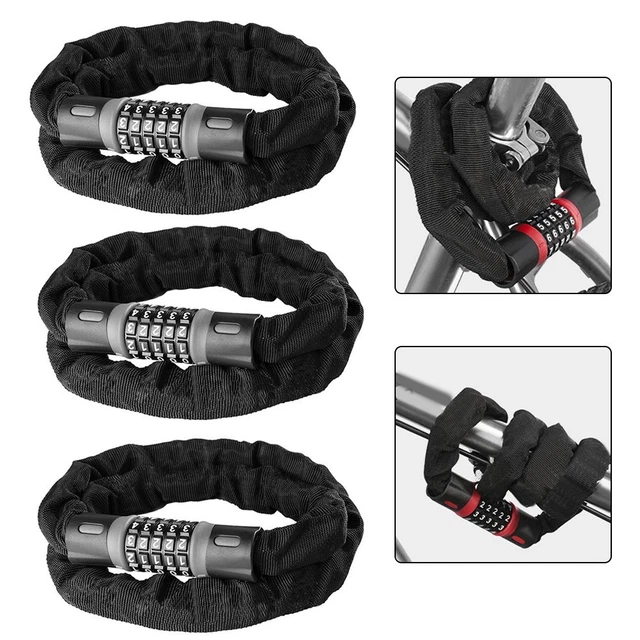 ROBUST BICYCLE LOCK with 5 Digit Code and Heavy Duty Chain for Security ...