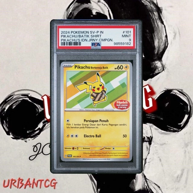 PIKACHU BATIK SHIRT Pokemon Indonesian Sv-P Promo 2024 154 Psa 9 EUR 1,50 - PicClick FR