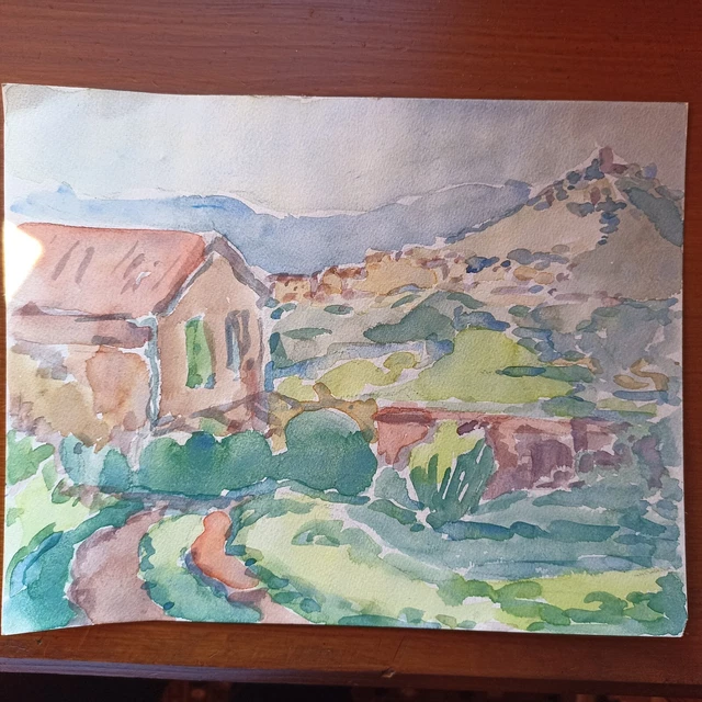 AQUARELLE ORIGINALE SIGNÉE et datée du village d'Allauch en Provence EUR 35,00 - PicClick FR