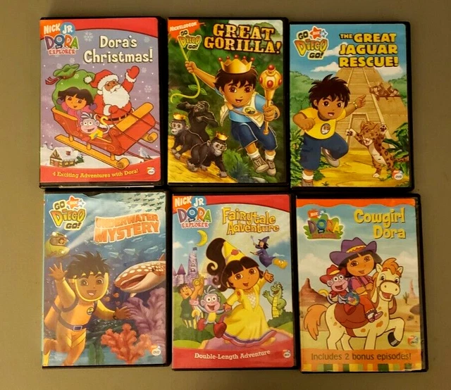 6 DORA THE Explorer & Go Diego Go DVDs - Dora's Christmas, Cowgirl Dora ...