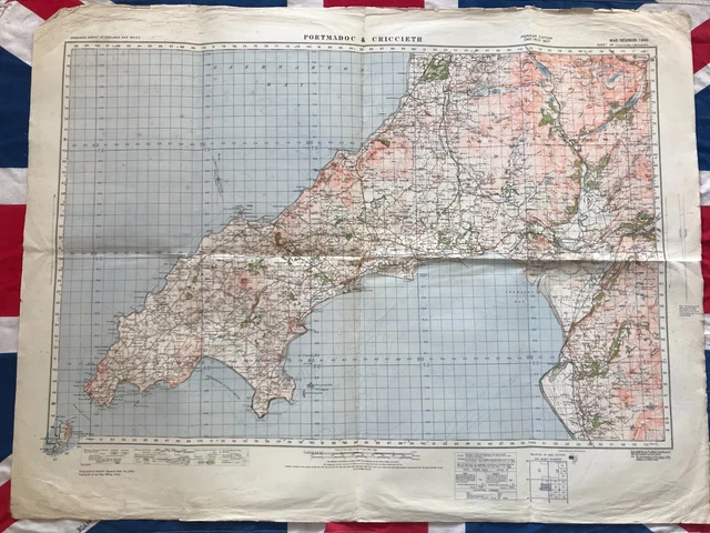 WW2 PORT MADOC and Criccieth Wales Map 1940 Linen Backed OS Sheet 49 £7 ...