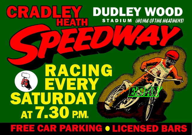 CRADLEY HEATHENS SPEEDWAY Retro Look A4 Size Poster Print £3.99 ...