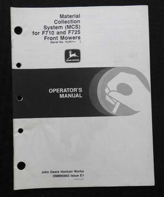 JOHN DEERE F710 F725 Front Mower Mcs Material Collection System ...