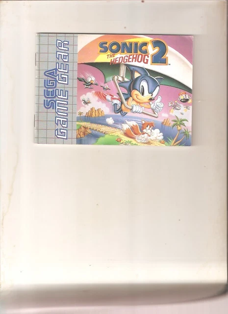 RARE !!! NOTICE DU JEU SONIC THE HEDGEHOG 2 sur GAME GEAR EUR 12,99 ...