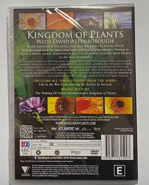 KINGDOM OF PLANTS With David Attenborough DVD Region 4 PAL ABC Brand ...