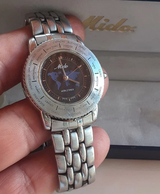 MONTRE MIDO WORLDTIMER 5200 Avec Bracelet Acier Et Boite D'origine EUR 144,36 - PicClick FR