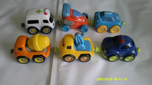 6 X ELC Whizz World Magnetic Toys - Police Car, Ambulance, Tow Truck ...