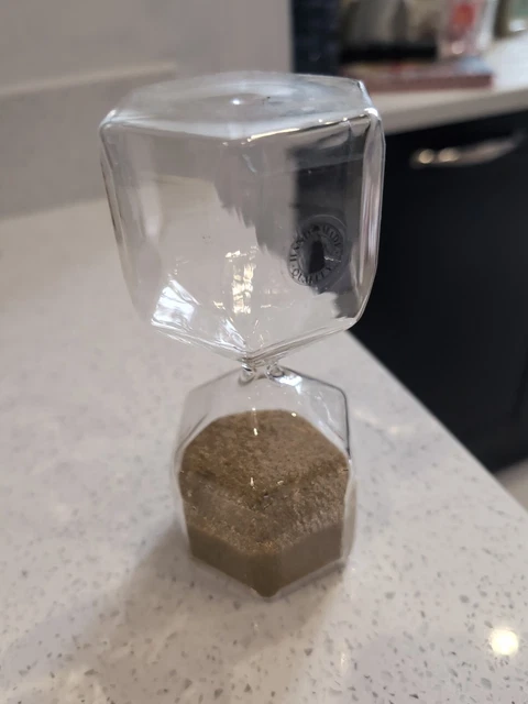 IKEA OCTAGON CLEAR Glass Hourglass Timer With Gold Micro Beads £9.99 ...