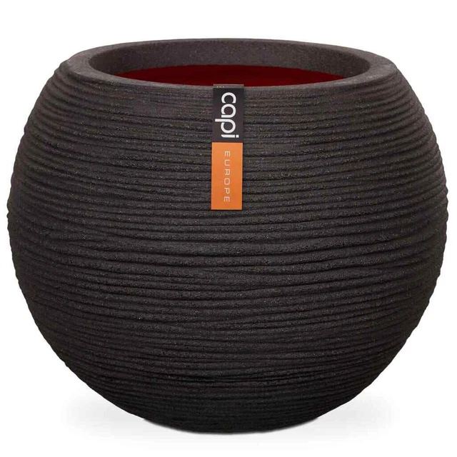CAPI POT Ã fleurs Nature Rib Rond 40 x 32 cm Noir KBLR270 EUR 146,34 ...