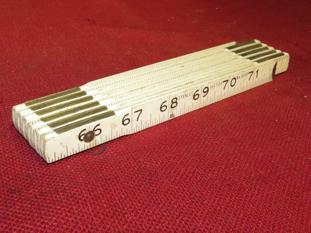 VINTAGE STANLEY VICTOR Number 856F Folding Zig-Zag Ruler 72” Brass ...