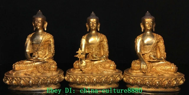 8.6 &TIBET CUIVRE pur plaqué or Shakyamuni Shakyamuni Bouddha set EUR 540,00 - PicClick FR