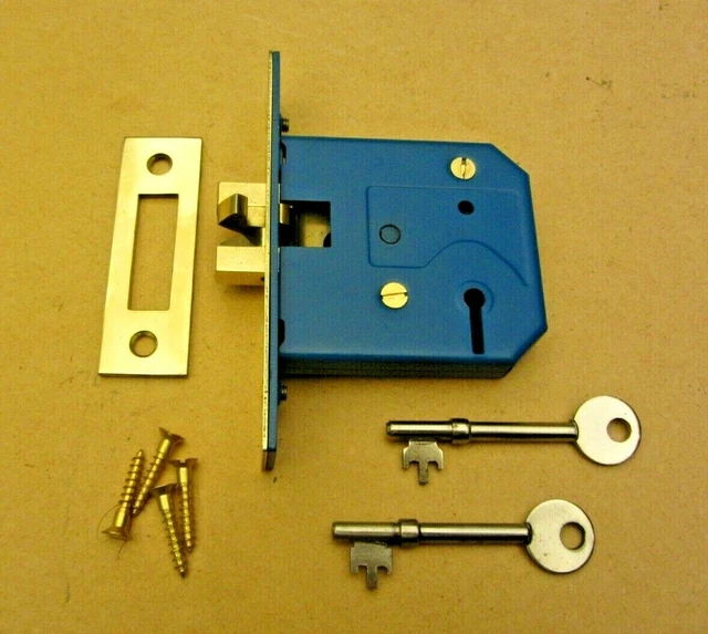VINTAGE SLIDING DOOR Lock 3 Lever Mortice Lock With 2 Working Keys ...