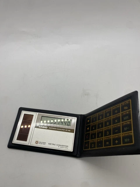 VINTAGE CASIO MC-40S Solar Metric Converter Calculator Folding Credit ...
