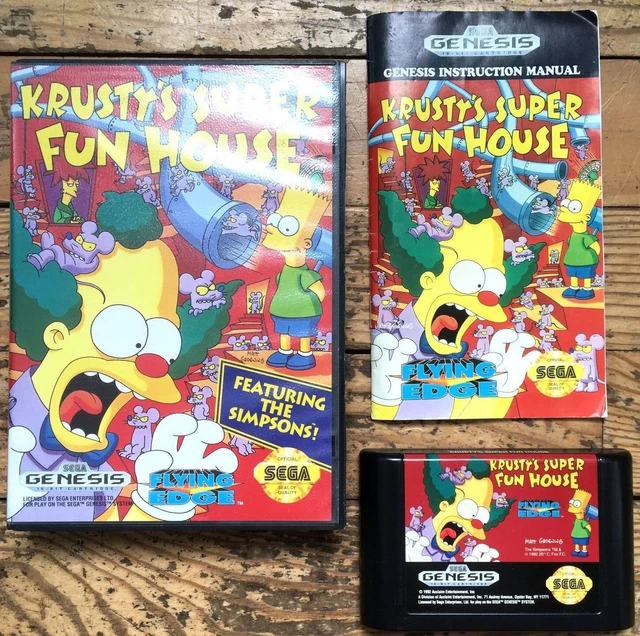 KRUSTY'S SUPER FUN House Complet Boîte Notice Megadrive Genesis Ntsc ...