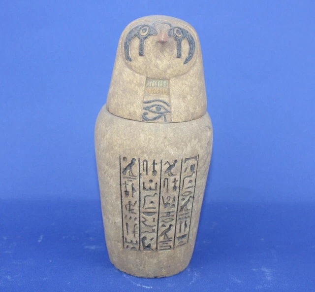 LARGE PHARAONIC UNIQUE Ancient Egyptian Horus Canopic Jar Mummification ...