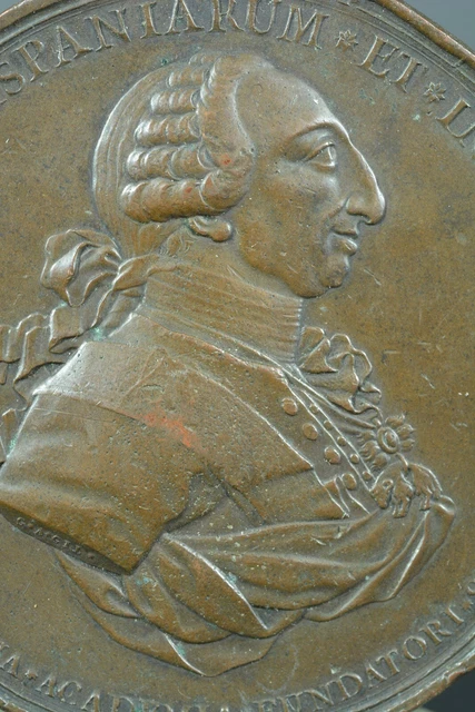 ANCIENNE MÉDAILLE 18 ème Bronze Jerónimo Antonio Gil Espagne Mexique ...