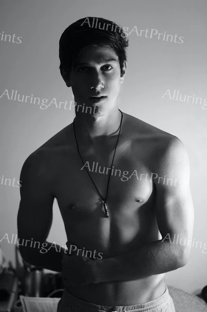MALE MODEL PRINT Beefcake Handsome Shirtless Muscular Slender Fine Wall ...