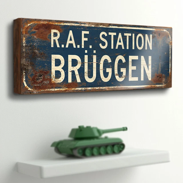 RAF STATION BRUGGEN Retro Sign Germany Nato Cold War Wood Wall Plaque £ ...