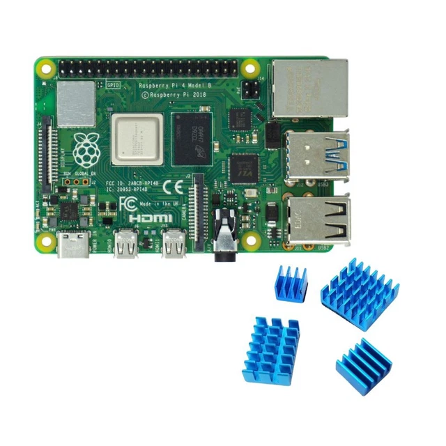 RASPBERRY PI 4 Modell B 8GB SDRAM mit Raspberry Pi 4 Kühlkörper Set (4 ...