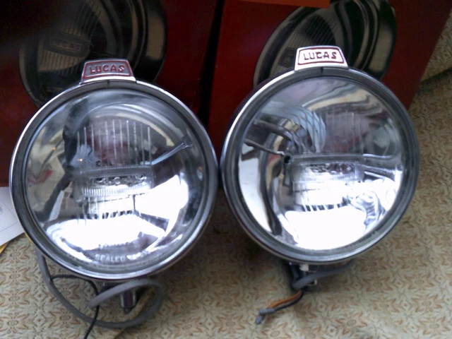 NEW GENUINE LUCAS Pathfinder Spot Lamps Rare 6 Volt Lambretta Vespa Ulm ...