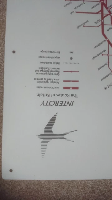 ORIGINAL BRITISH RAIL Intercity Route Map Sign £100.00 - PicClick UK