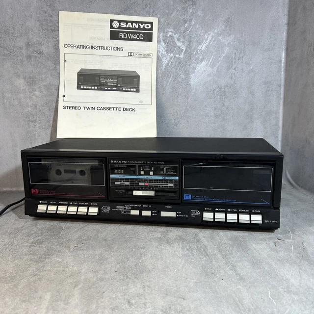 SANYO TWIN CASSETTE Deck RD W40D Working With Original Instructions ...