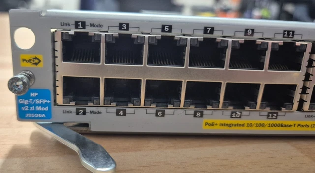 HP 20-PORT GIG-T PoE+/2-port 10 GbE SFP+ v2 zl Module - J9536A - Used £ ...