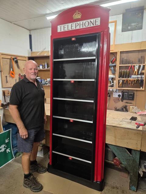 RED TELEPHONE BOX Booth Kiosk K6 Full Size Book Case / Display Unit £ ...