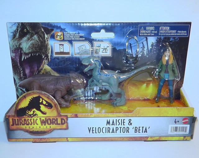 JURASSIC WORLD DOMINION Maisie Velociraptor Beta & Lystrosaurus Pack ...