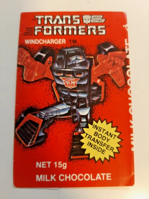 RARE VINTAGE TRANSFORMERS Chocolate Bar Wrapper with Tattoo ...