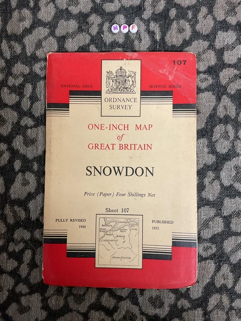 VINTAGE ORDNANCE SURVEY Map , FOLD OUT MAP , , Snowdon 1953 £17.99 ...