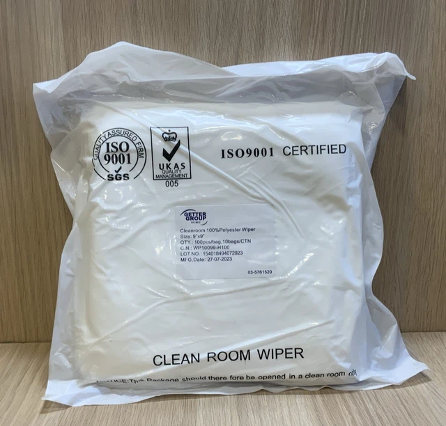 GETTER GROUP BIOMED CLEANROOM WIPER 9" x 9" x 100 PCS ISO9001 CERTIFIED ...