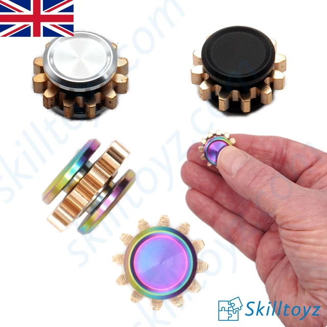 FIDGET SPINNER METAL Gear Mini Finger Gadget EDC Desktop Toy Brass Cog ...