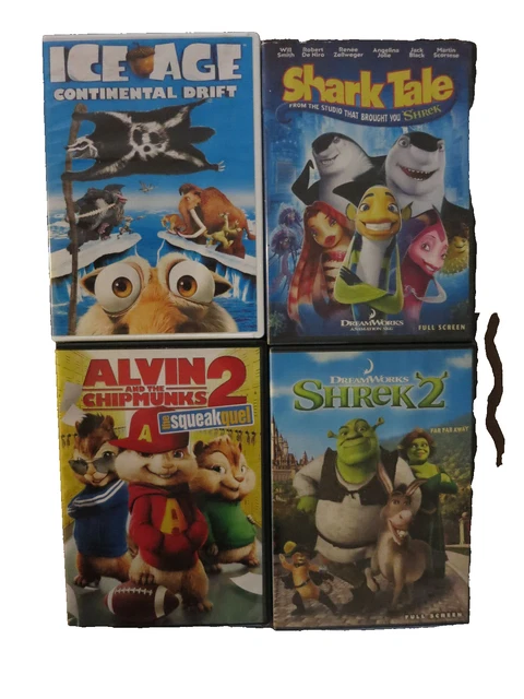KIDS LOT 4 DVDs ICE AGE/SHARK TALES/ALVIN & CHIPMUNKS/Shrek 2 EUR 3,55 ...